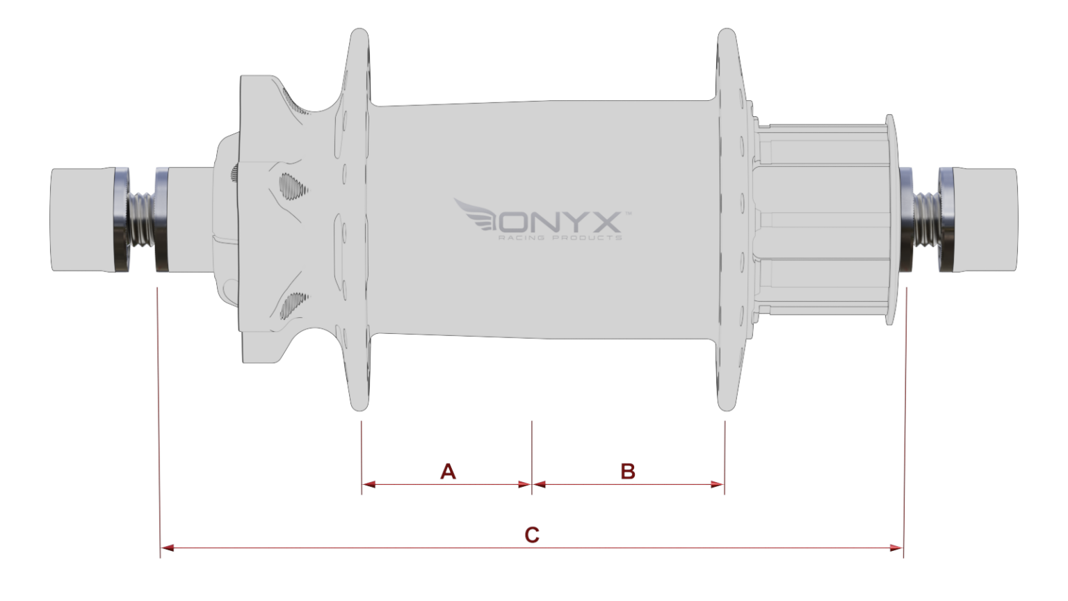 Onyx MTB MFU ISO HGSS 135/10 Bolt-on Rear Hub - Onyx Racing Products